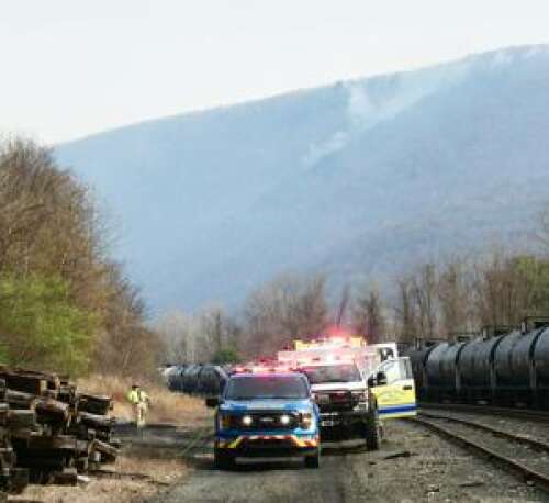Railroad ties burn in Mahoning – Times News Online