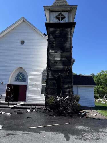 Bell tower damaged by fire at Ross church – Times News Online