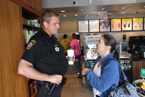Salisbury police officers interact with residents at Coffee with a Cop ...