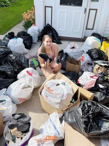 One foot at a time: Local student donates over 2,400 pairs of shoes ...