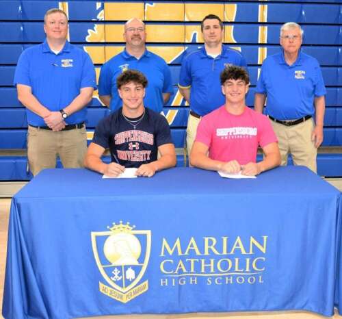 Marian’s Rodino twins sign with Shippensburg – Times News Online